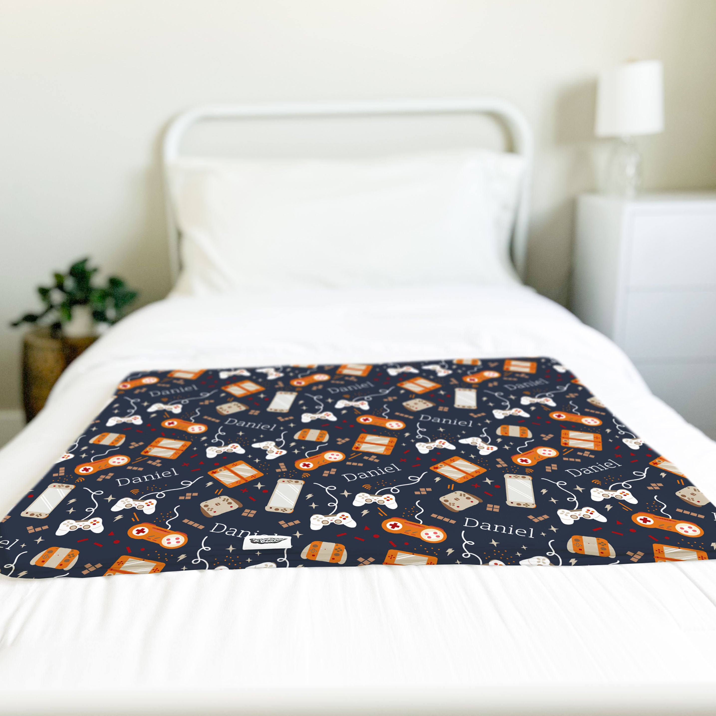 Personalized Big Bear Swaddle Blanket | Video Game Night – Audrey & Bear